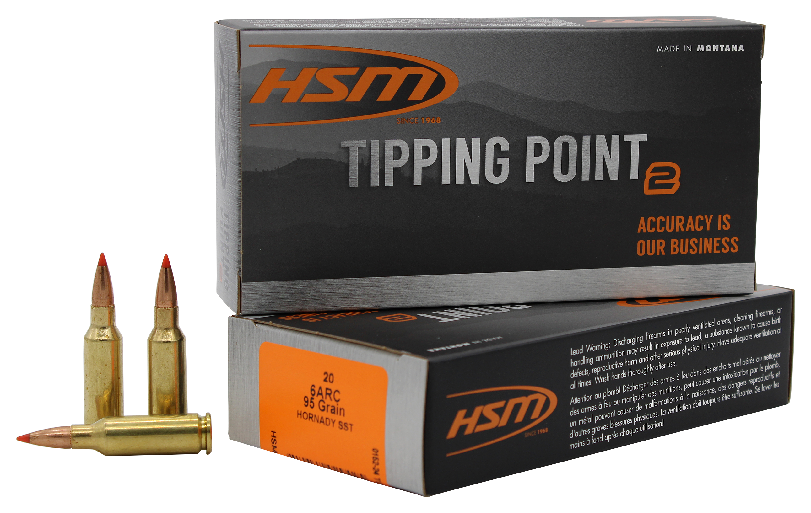 HSM Tipping Point 6mm ARC 95 Grain SST Rifle Ammo | Cabela's